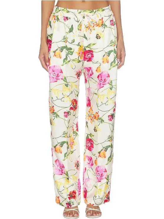 Kenzo Wildflower Pants In Multi - Ecru