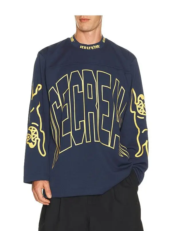ICECREAM Returner Long Sleeve Tee In Blue - Patriot Blue
