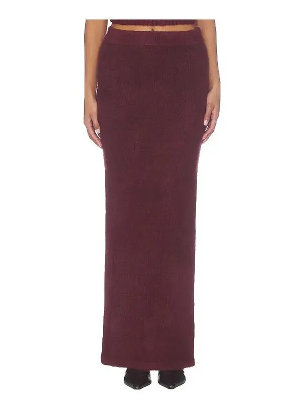 SNDYS. X Winnie Maxi Skirt In Wine - Cherry