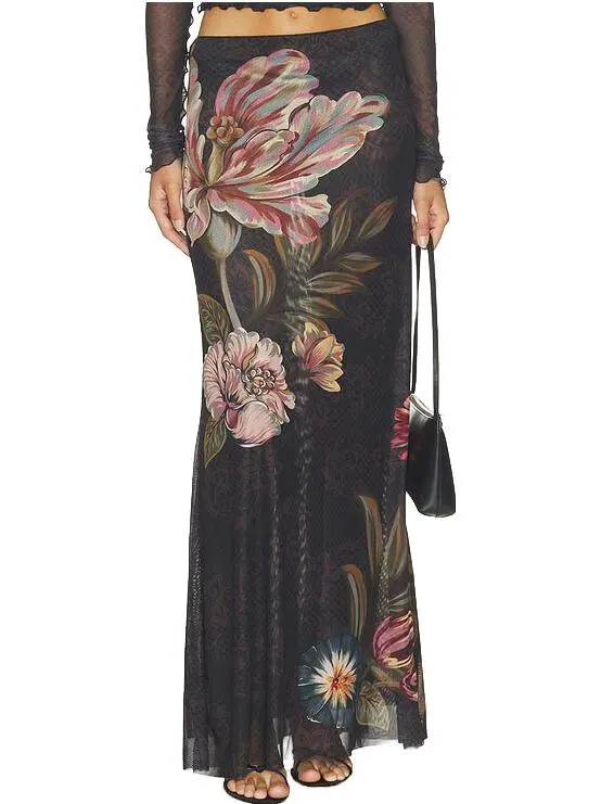 Agua Bendita Brace Skirt In Brown - Multicolor