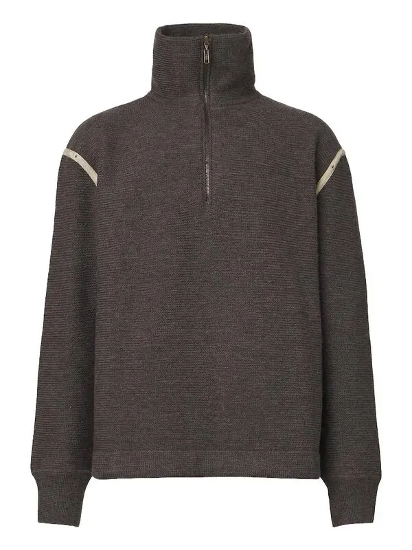 MAISON MARGIELA Wool Zip-up Sweater - Brown