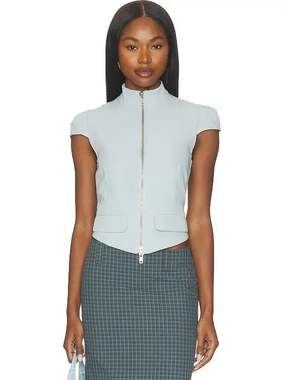 BY.DYLN Brynn Top In Baby Blue - Ice