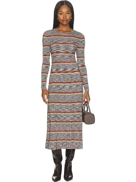 Veronica Beard Nami Knit Dress In Rust - Rust Multi