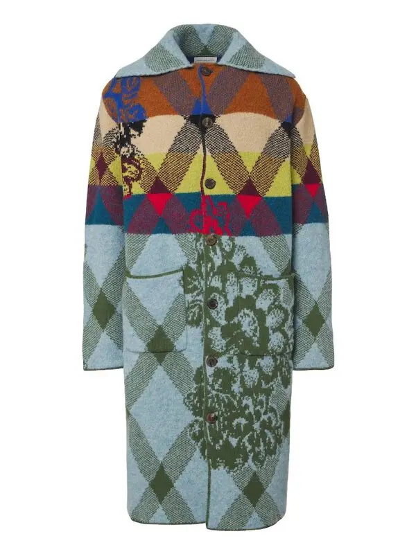 Dries Van Noten Patchwork Wool And Alpaca-blend Long Cardigan - Multicoloured