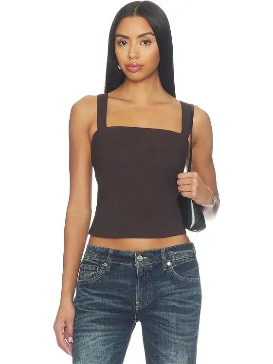 Free People Dani Corset In Brown - Deep Fudge