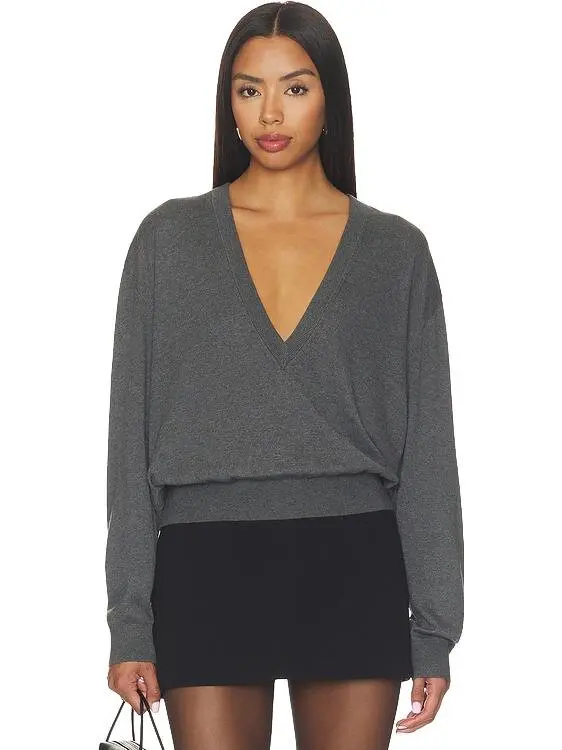 EAVES Devyn V Neck Sweater - Grey