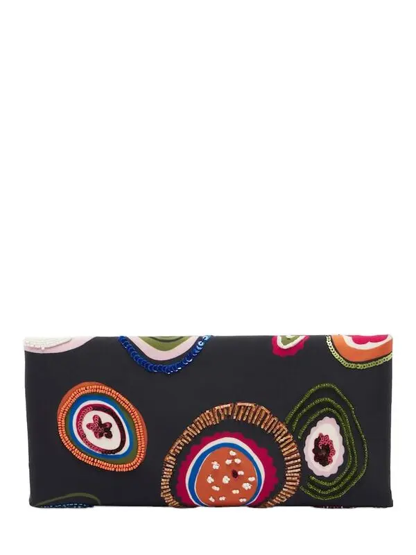 Staud Muse Small Embellished Satin Clutch - Multicoloured