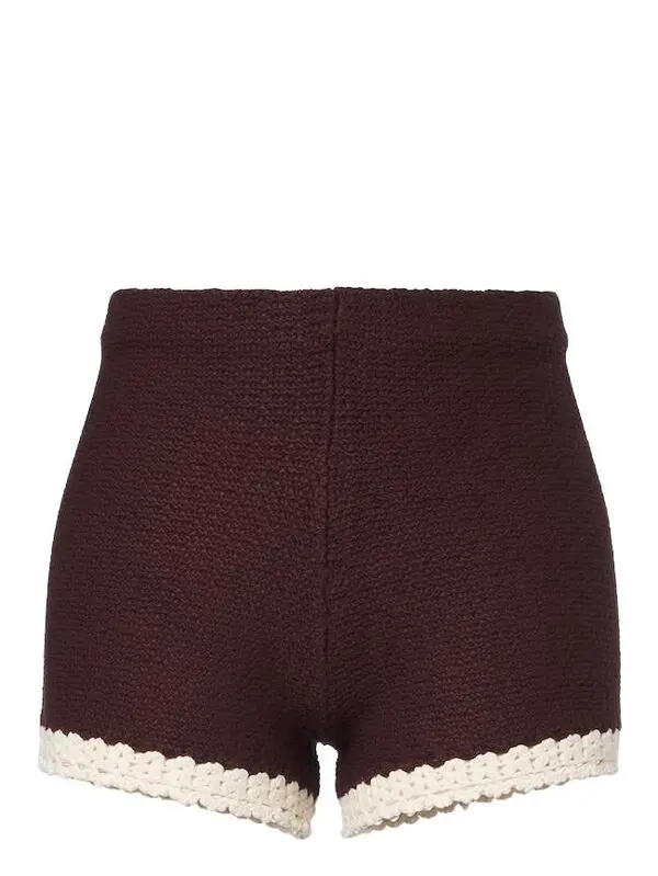 Posse Hattie Crochet-trimmed Shorts - Brown