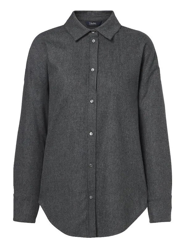 Max Mara Wool Flannel Shirt - Grey