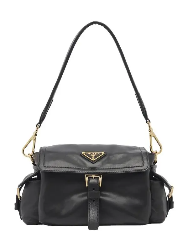 Prada Explore Mini Leather Shoulder Bag - Black