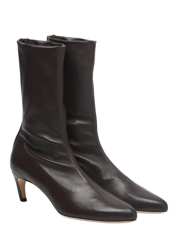 Victoria Beckham Harlow Leather Ankle Boots - Brown
