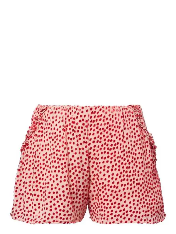 Posse Elise Polka-dot Ruffled Shorts - Red