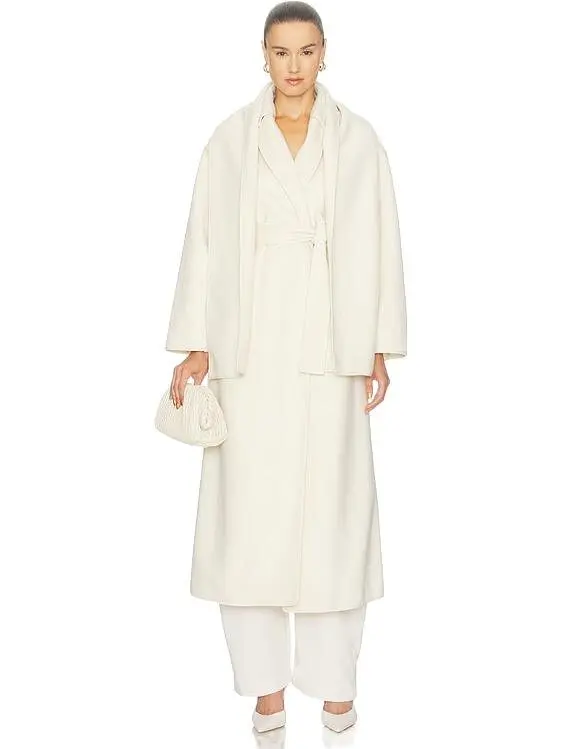 ELLIATT Veldra Scarf Coat - Ivory