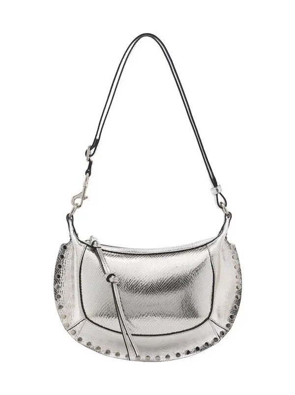 Isabel Marant Étoile Oskan Moon Metallic Leather Shoulder Bag - Silver