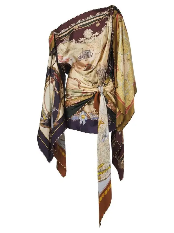 Zimmermann Valiant Draped Silk Minidress - Multicoloured