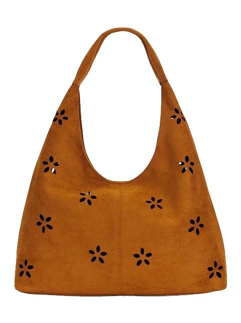 8 Other Reasons Suede Slouchy Hobo Shoulder Bag In Pink - Tan