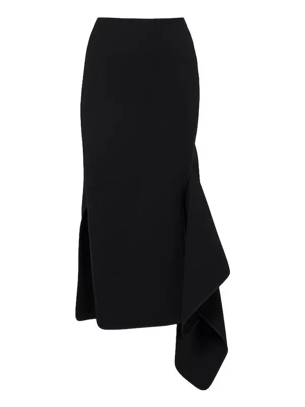 Maticevski Gleam Draped Midi Skirt - Black