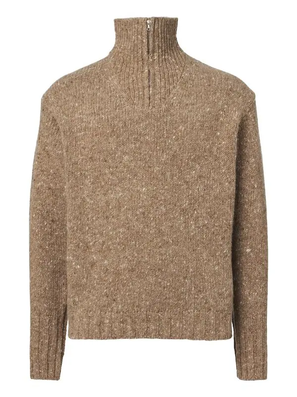 Auralee Wool Half-zip Sweater - Brown