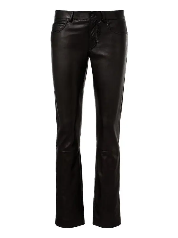 Gucci Leather Straight Pants - Black