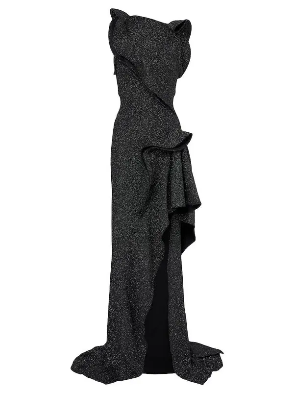 Maticevski Flashpoint Ruffled Asymmetric Gown - Black