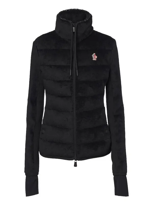Moncler Down-paneled Teddy Cardigan - Black