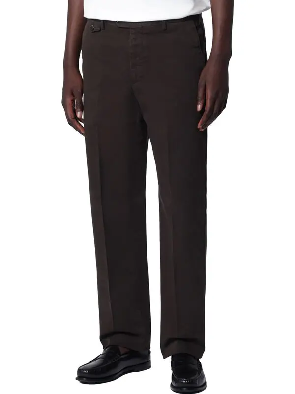PT TORINO Straight-leg Pleated Chino Trousers In Stretch Cotton - Dark