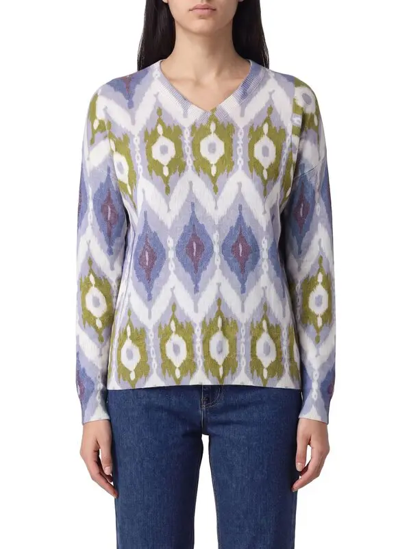 IN BED WITH YOU Tie-dye Pure Wool V-neck Cardigan With Button Front - Multicolor
