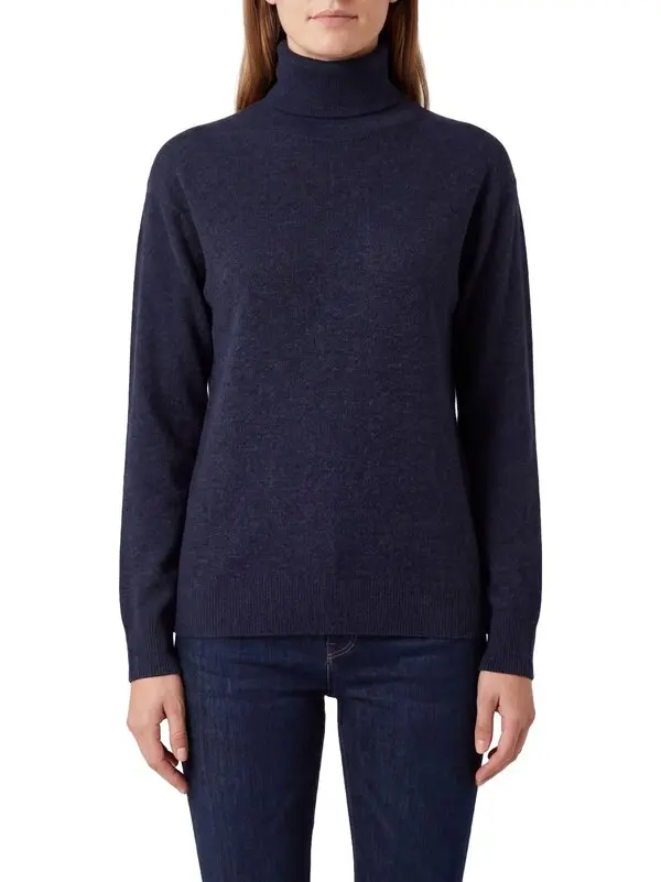 PAROSH Long-sleeved Pure Cashmere Roll Neck Jumper P.a.r.o.s.h. With Ribbed Trims - Grey