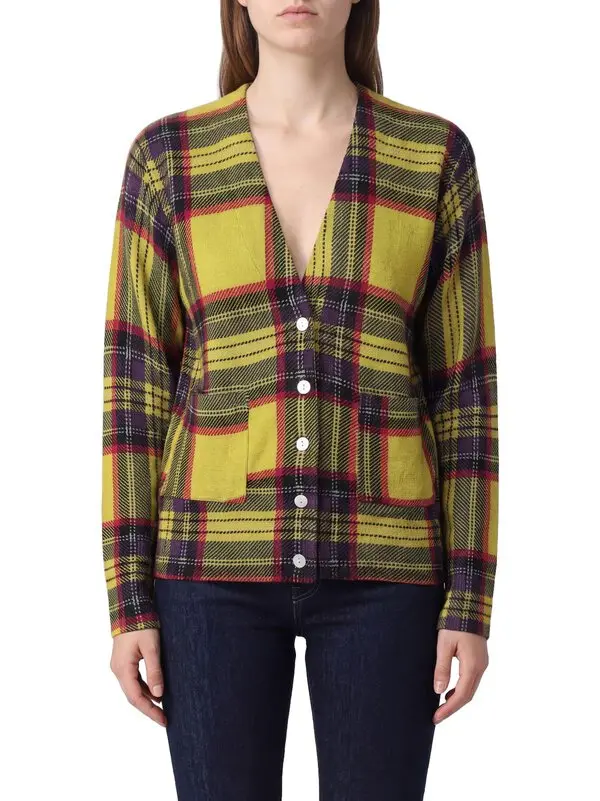 IN BED WITH YOU Button-front Tartan Wool Cardigan With A V-neck - Multicolor