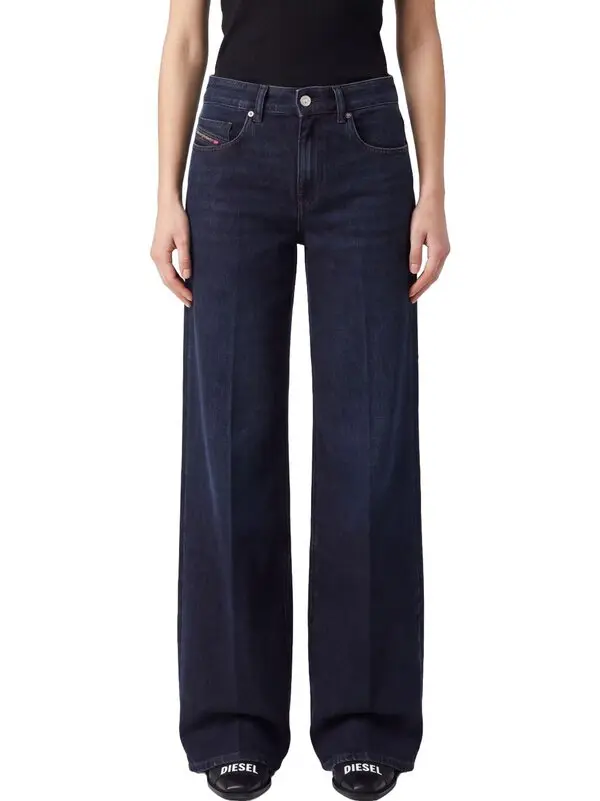 DIESEL® D-akemi High-waisted Wide-leg Jeans In Stretch Denim - Blue