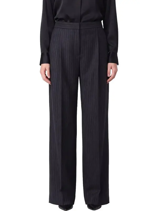 JIL SANDER Pinstriped Wide-leg Wool Tailored Trousers - Black