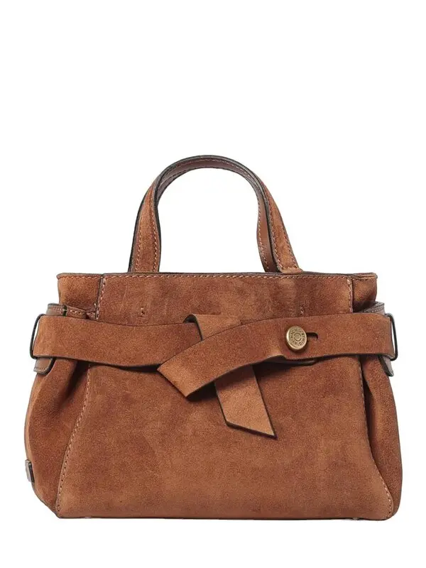GIANNI CHIARINI Miranda Leather And Suede Handbag With Shoulder Strap - Earth