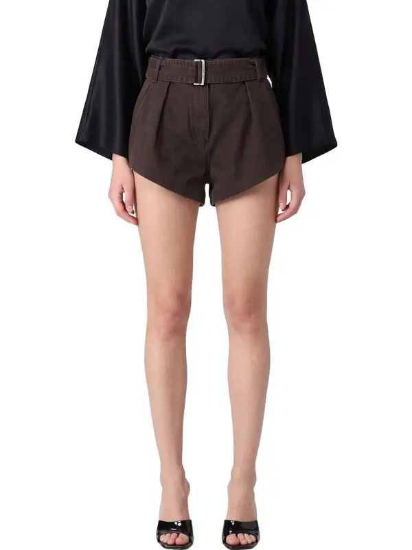 Magda Butrym High-waisted Denim Shorts With Adjustable Belt - Brown