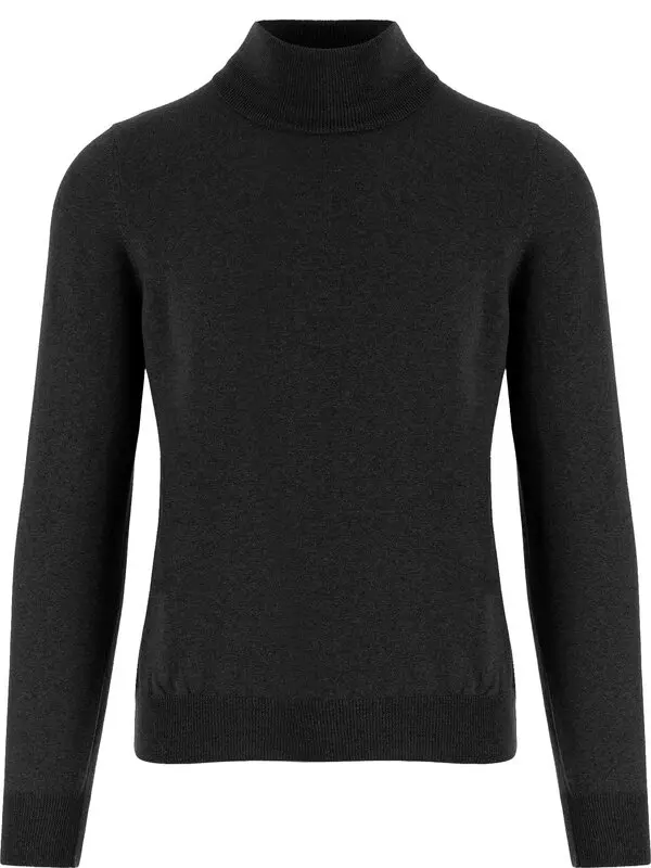 Tagliatore Wool Turtle Neck Sweater - Black