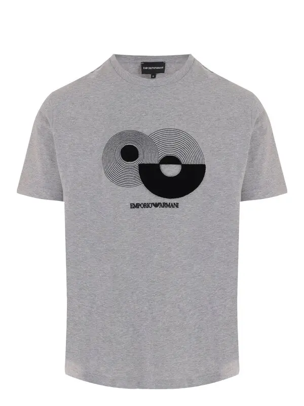 Emporio Armani Cotton T Shirt With Logo - Grey