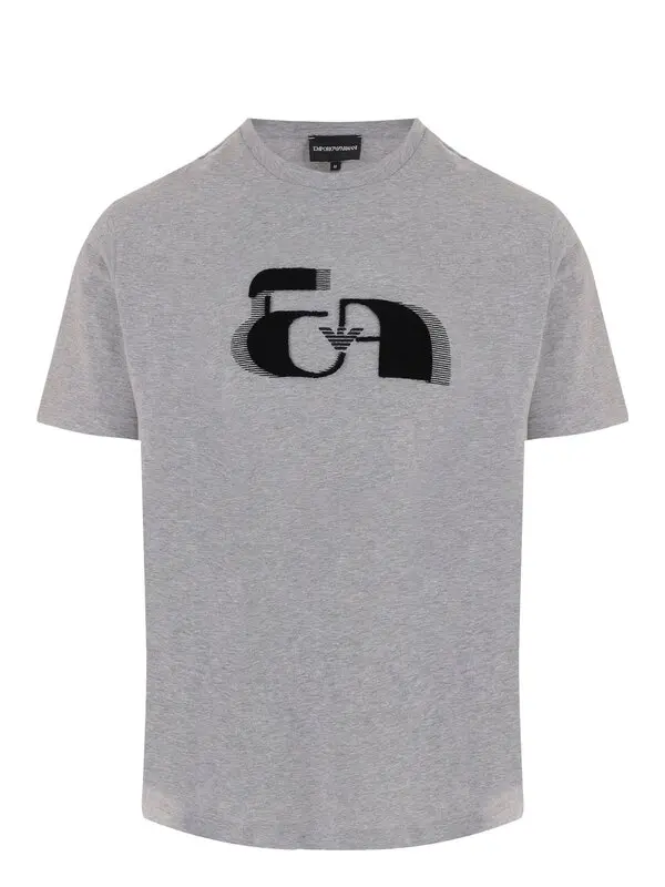 Emporio Armani Cotton T Shirt With Logo - Grey