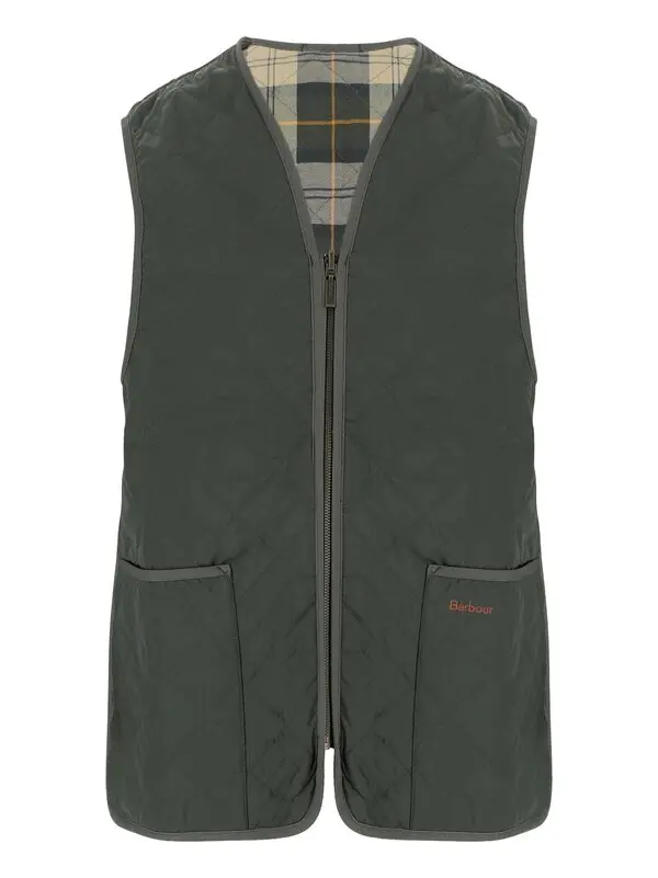 Barbour Reversible Quilted Vest With Zipper - Green