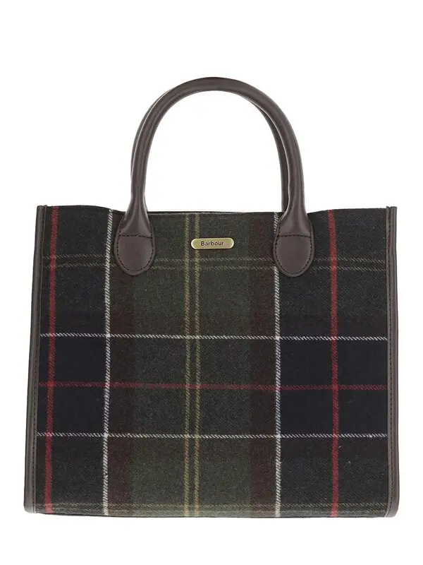 Barbour Barrhill Tote Bag In Wool Blend With Check Pattern - Multi