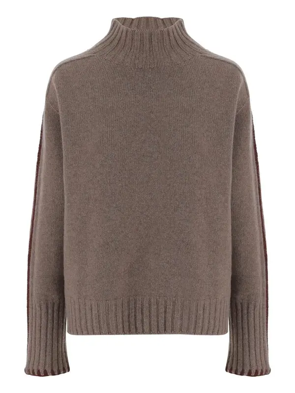 OLIVER LATTUGHI Cashmere Sweater With High Neck - Beige