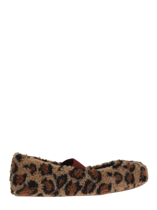 Moon Boot Shearling Flats With Animal Print - Multi