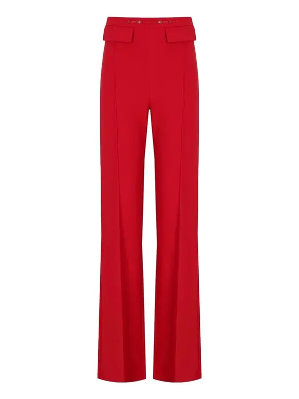 Elisabetta Franchi Wide Leg Trousers - Red