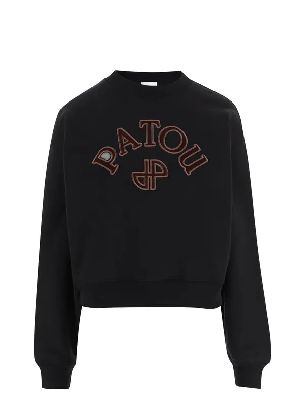 PATOU Cotton Sweatshirt With Logo - Black