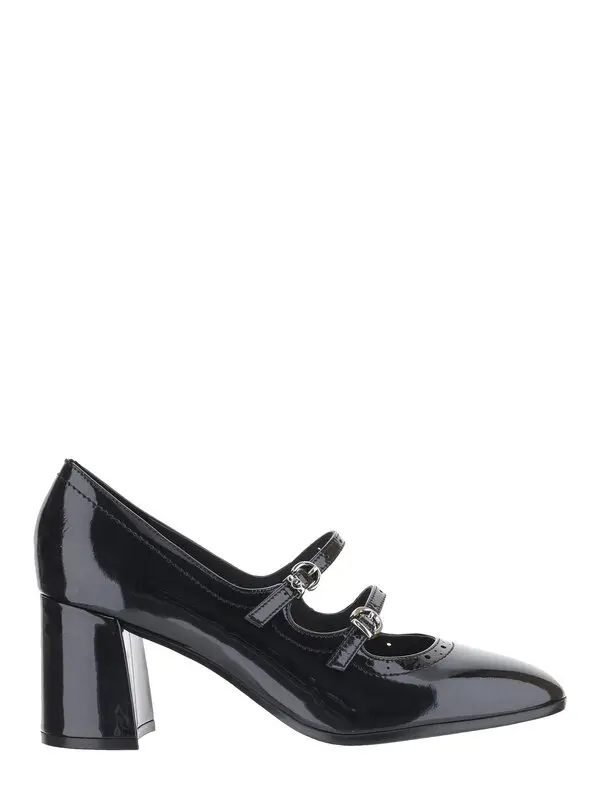 Pinko Paint Effect Leather Mary Jane Pumps - Black