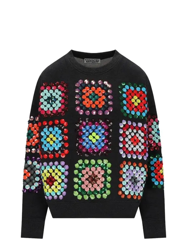 Essentiel Antwerp Karnaval Sweatshirt - Black
