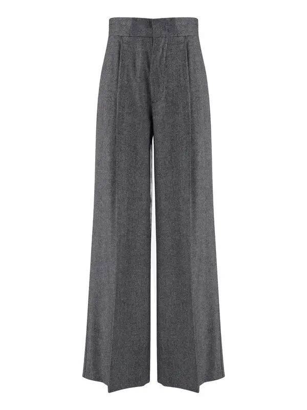 SA SU PHI Tailored Pants In Stretch Wool And Cashmere - Grey