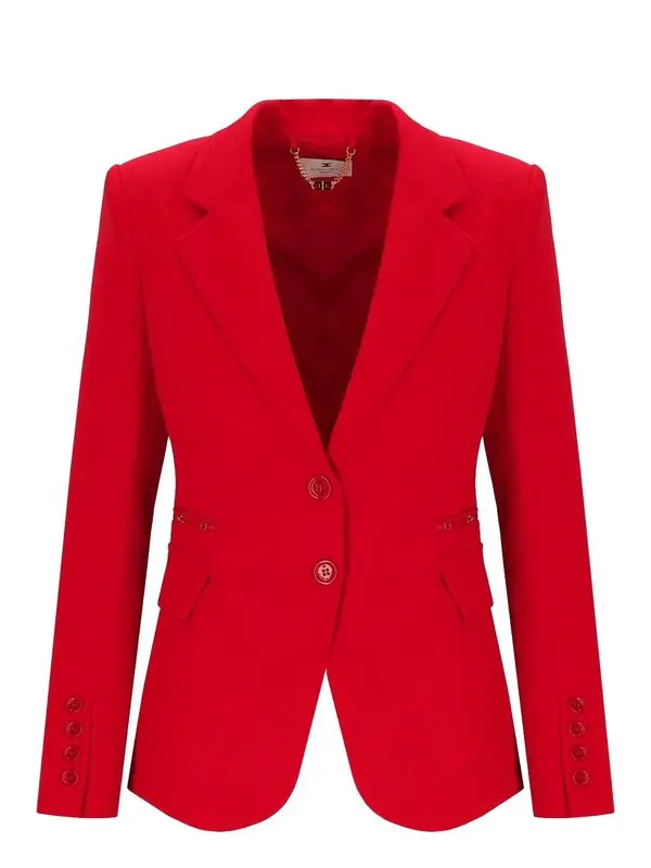 Elisabetta Franchi Single Breasted Blazer - Red