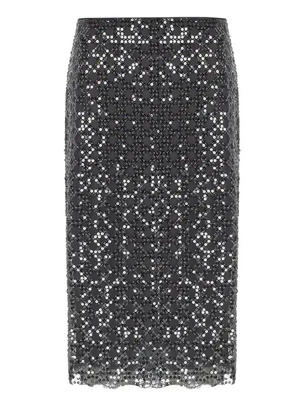 Marella Agevole Sequins Tulle Skirt - Grey