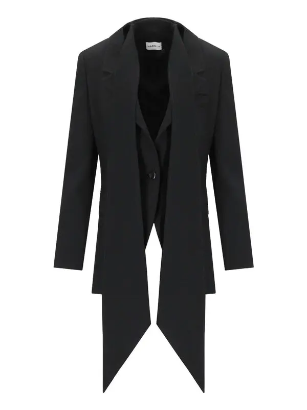 Marella Ottone Jacket With Foulard - Black