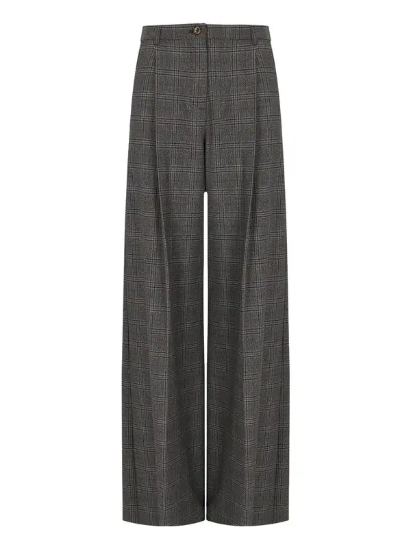 Marella Carena Check Trousers - Grey