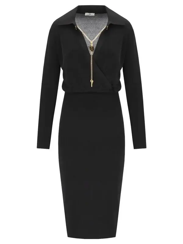 Elisabetta Franchi Knitted Dress - Black